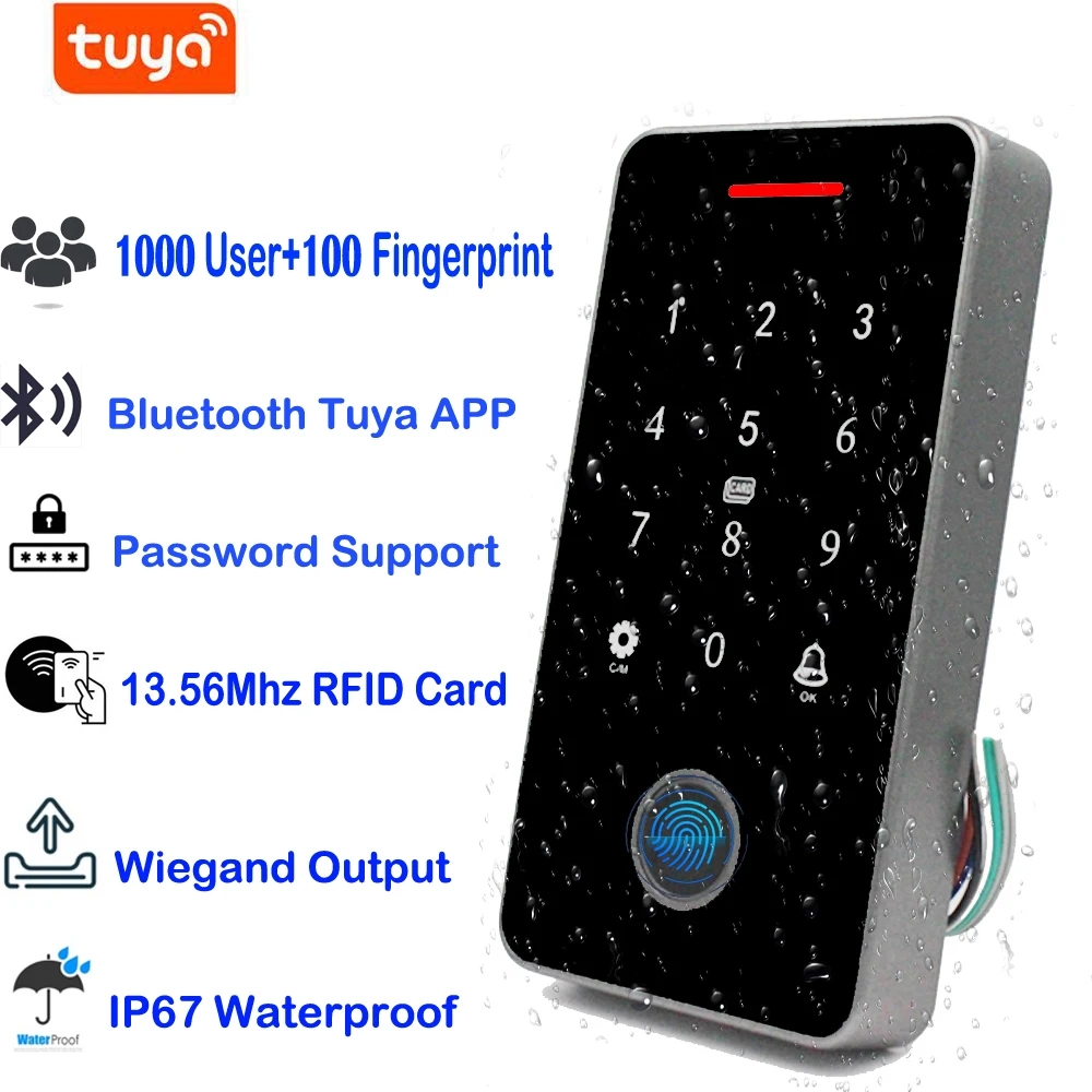 Outdoor IP67 Waterproof RFID 13.56MHz Biometrics Fingerprint Access ...