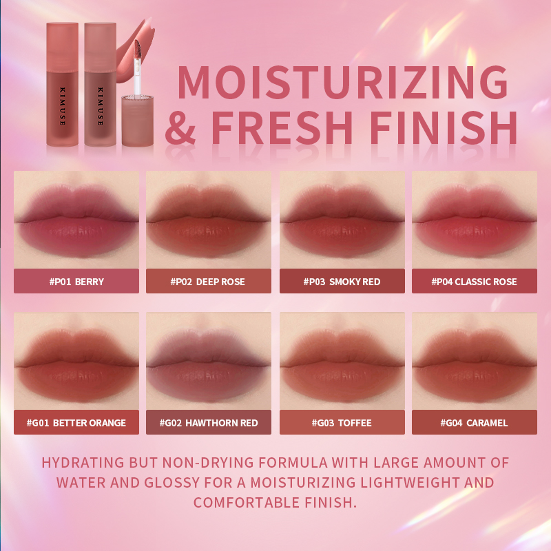 KIMUSE Water Tint Waterproof And Long Lasting Matte Liquid Lip Glaze ...