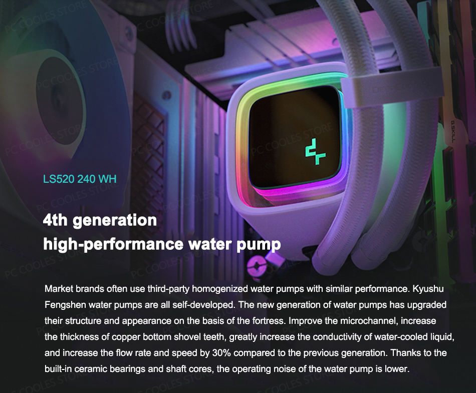 DeepCool LS720SE/520SE Water Cooled Digital Radiator 360 ARGB Computer ...