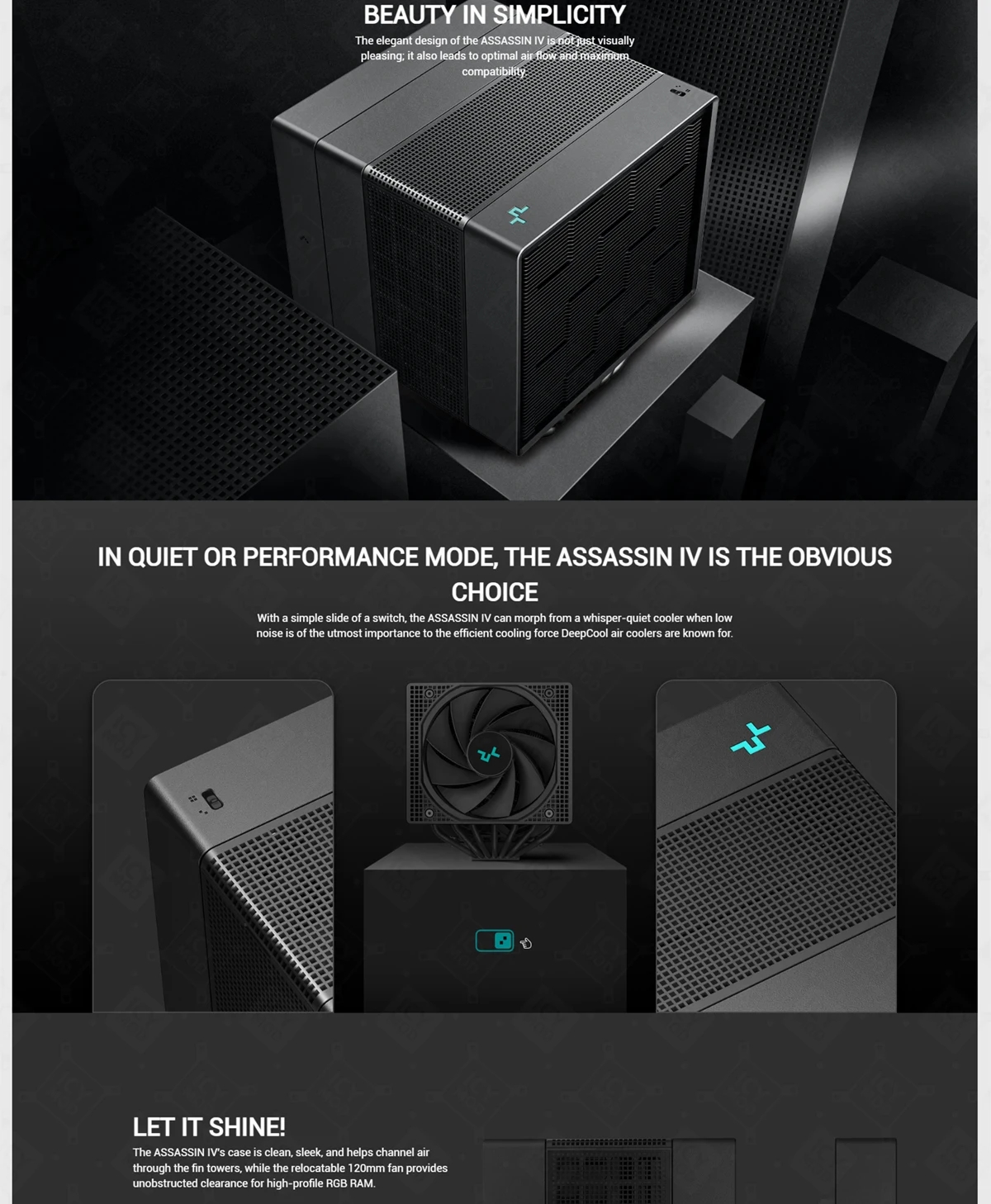 DEEPCOOL ASSASSIN IV 7 Heat Pipes CPU Cooler 280W Dual Mode Air-cooled ...