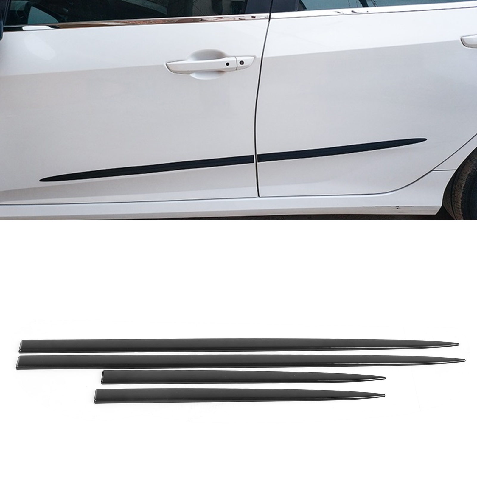 4PCS Door Cladding Side Body Moulding Trim Universal Automobile ...