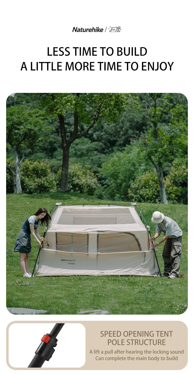 Naturehike Village 6.0 2 Generation Quick Open Tent Family Automatic Tents Camping Outdoor ...