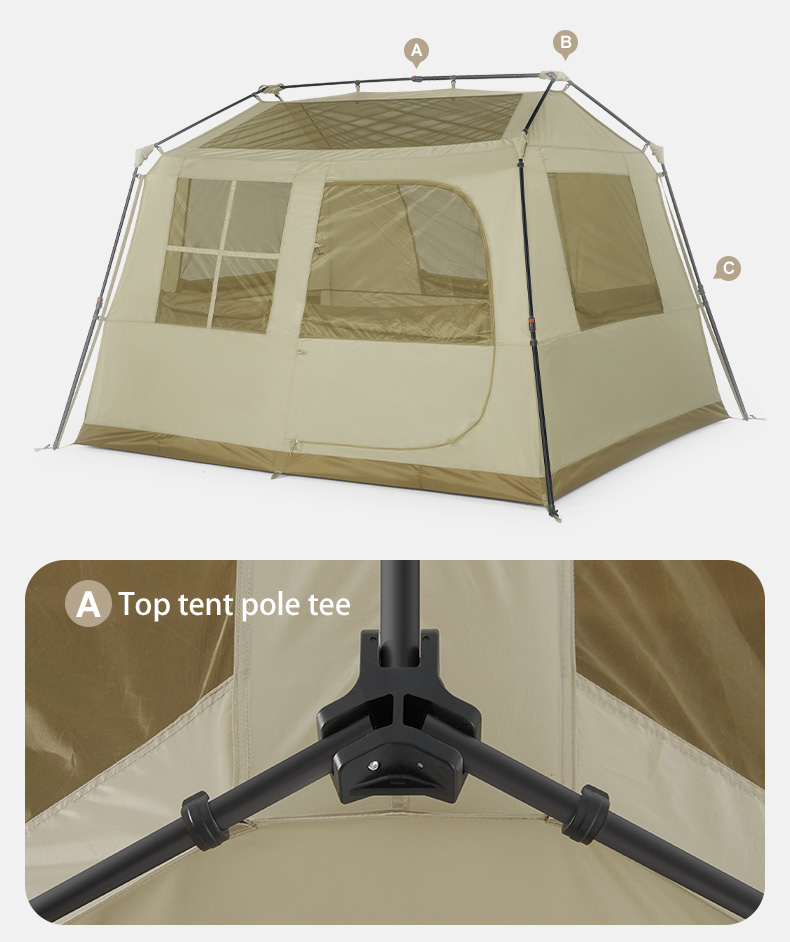 Naturehike Village 6.0 2 Generation Quick Open Tent Family Automatic Tents Camping Outdoor ...