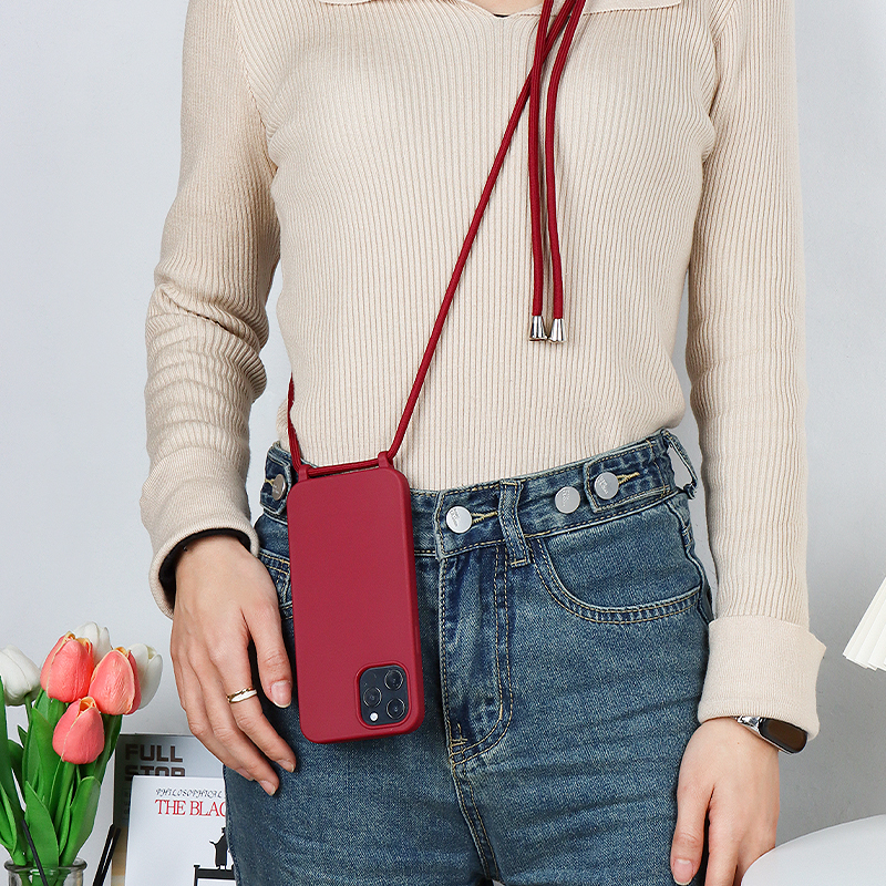 Candy Color Crossbody Lanyard Casing for iPhone 16 15 14 13 12 11 Pro ...