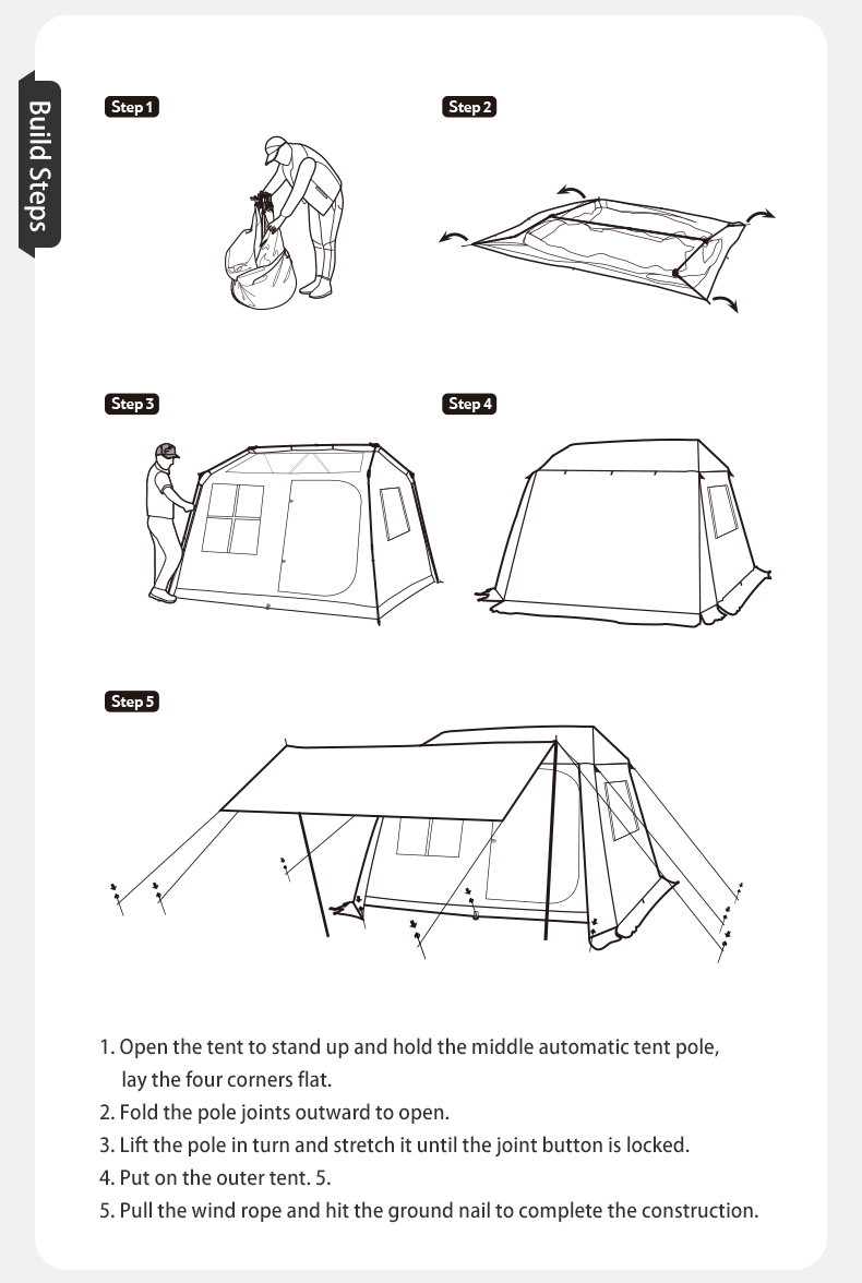 Naturehike Village 6.0 2 Generation Quick Open Tent Family Automatic Tents Camping Outdoor ...