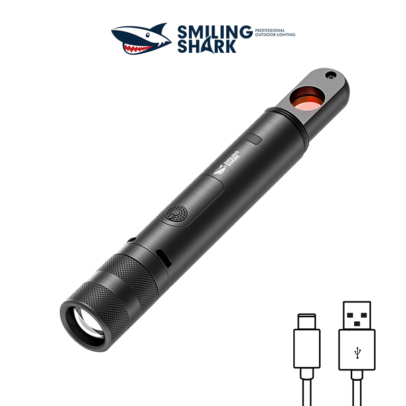 Smiling Shark SD0721 Led Flashlight M60 6000LM Super Bright with Laser ...