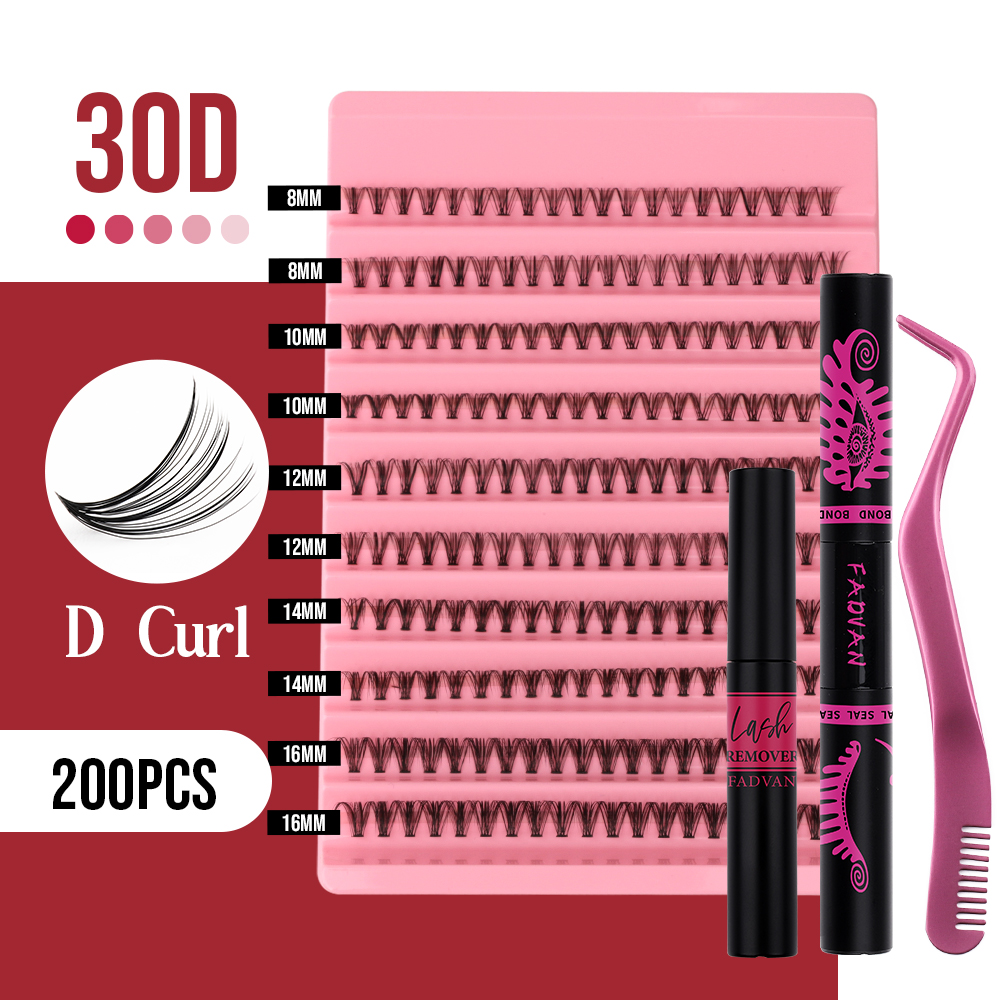 FADVAN Eyelash Extension Set Melt Hair Grafting False Eyelashes D Curl ...