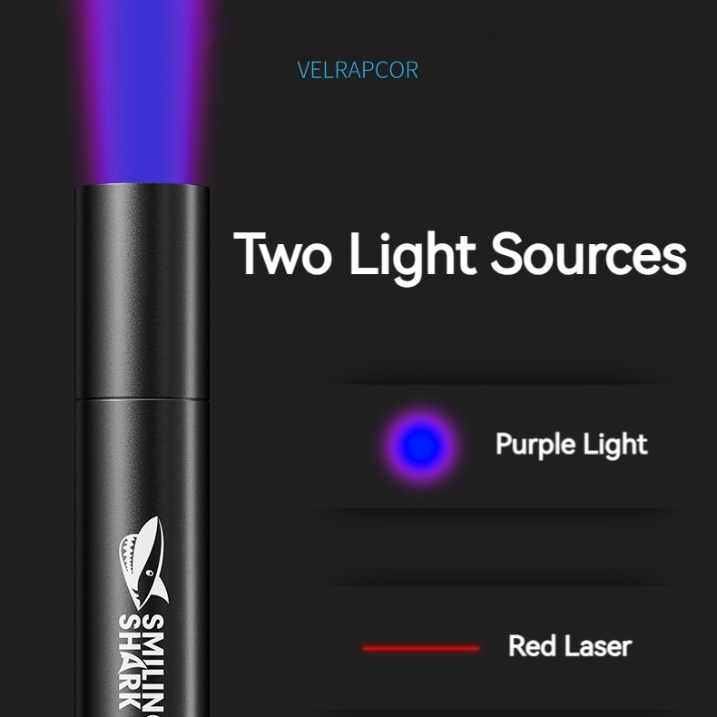 Smiling Shark SD0112 Mini 365NM UV Light LED Laser Pointer Red Laser ...