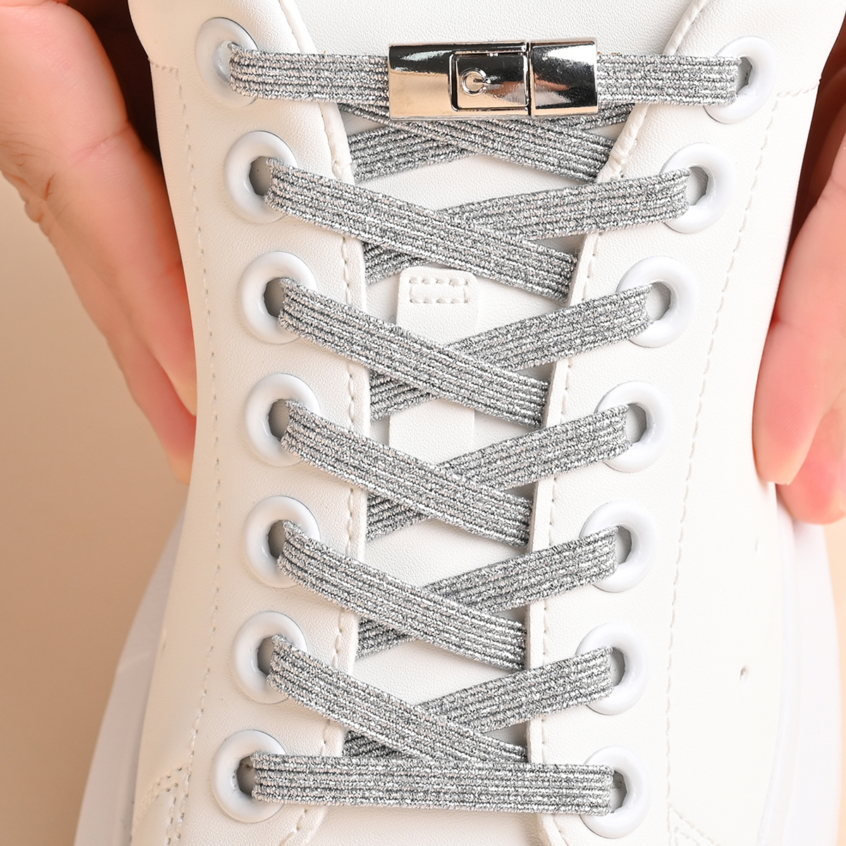 No Tie Elastic Shoelace Locks 1 Pair For Sneakers Running Shoes Slip On ...