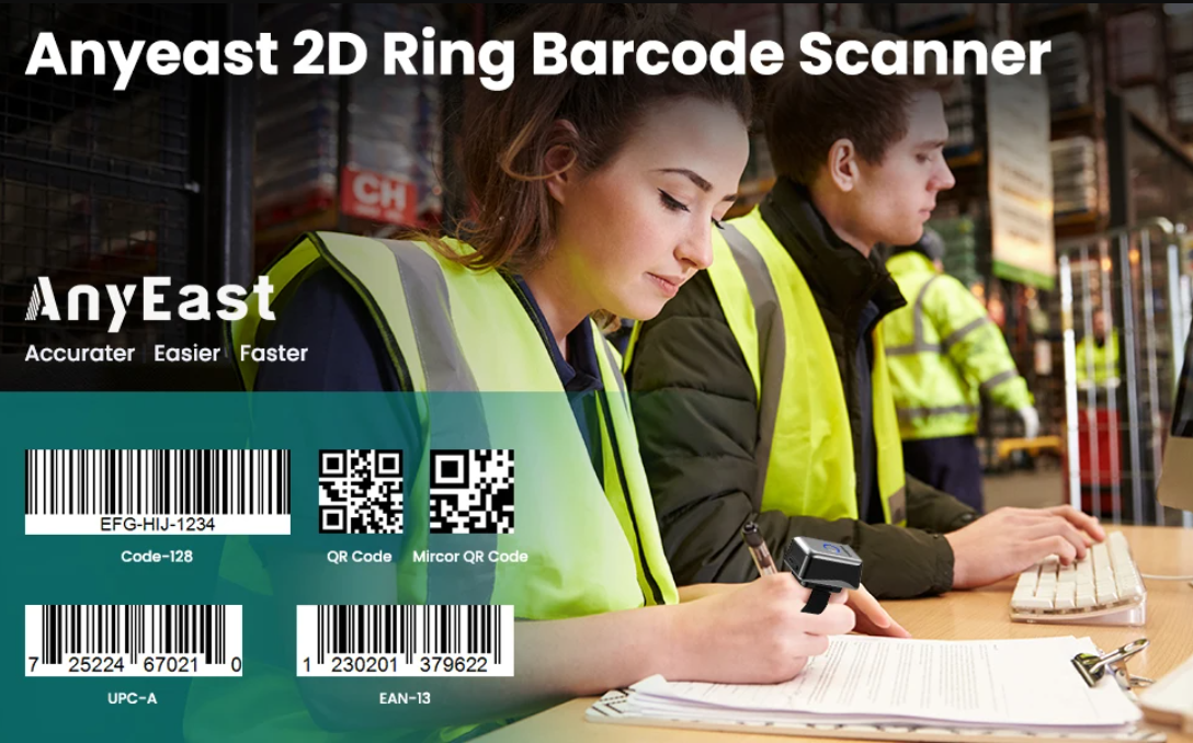 Wearable Mini 1D 2D 3-in-1 Connection Barcode Scanner with Wireless ...