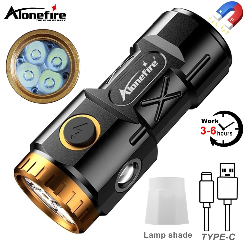 Alonefire X84 Mini Super Bright Flashlight 4x P35 LED With Pen Lamp ...