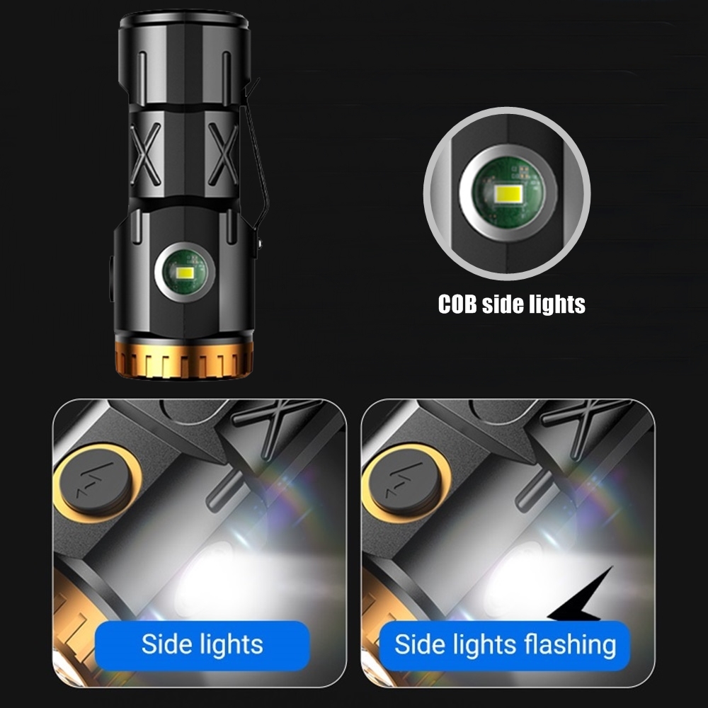 Alonefire X84 Mini Super Bright Flashlight 4x P35 LED With Pen Lamp ...