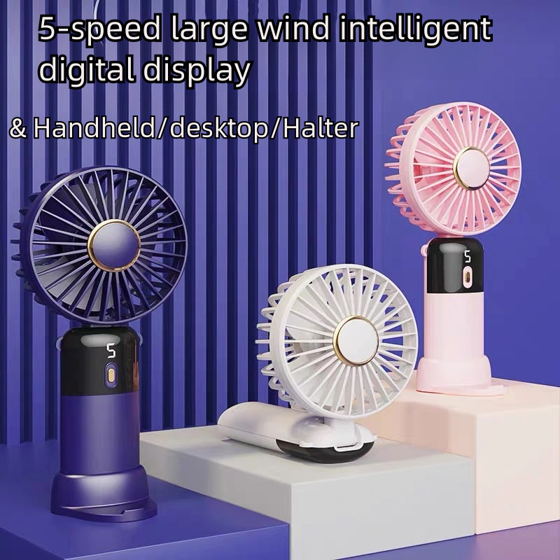 NEW Mini Portable Fan Usb Rechargeable Cooling Handheld Fan Smart Led ...
