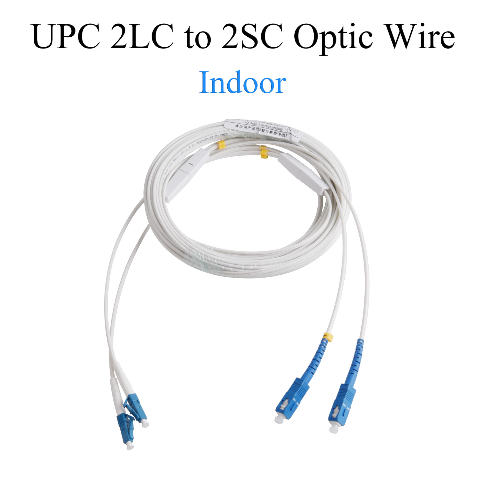 Fiber Optic Wire UPC 2 SC to UPC 2 LC Optical Single-mode 2-core Indoor ...