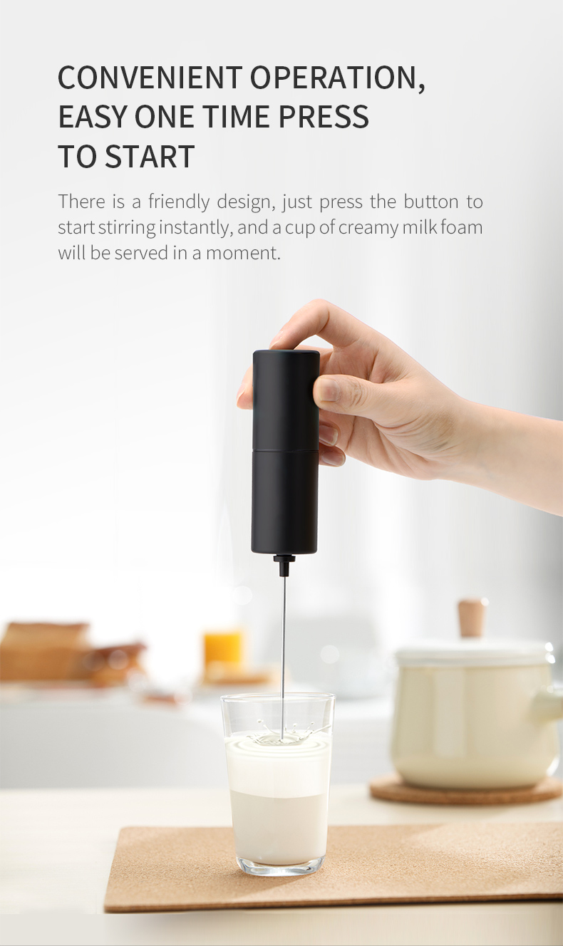 Electric Handheld Milk Frother Battery Operated Mini Portable Drink ...