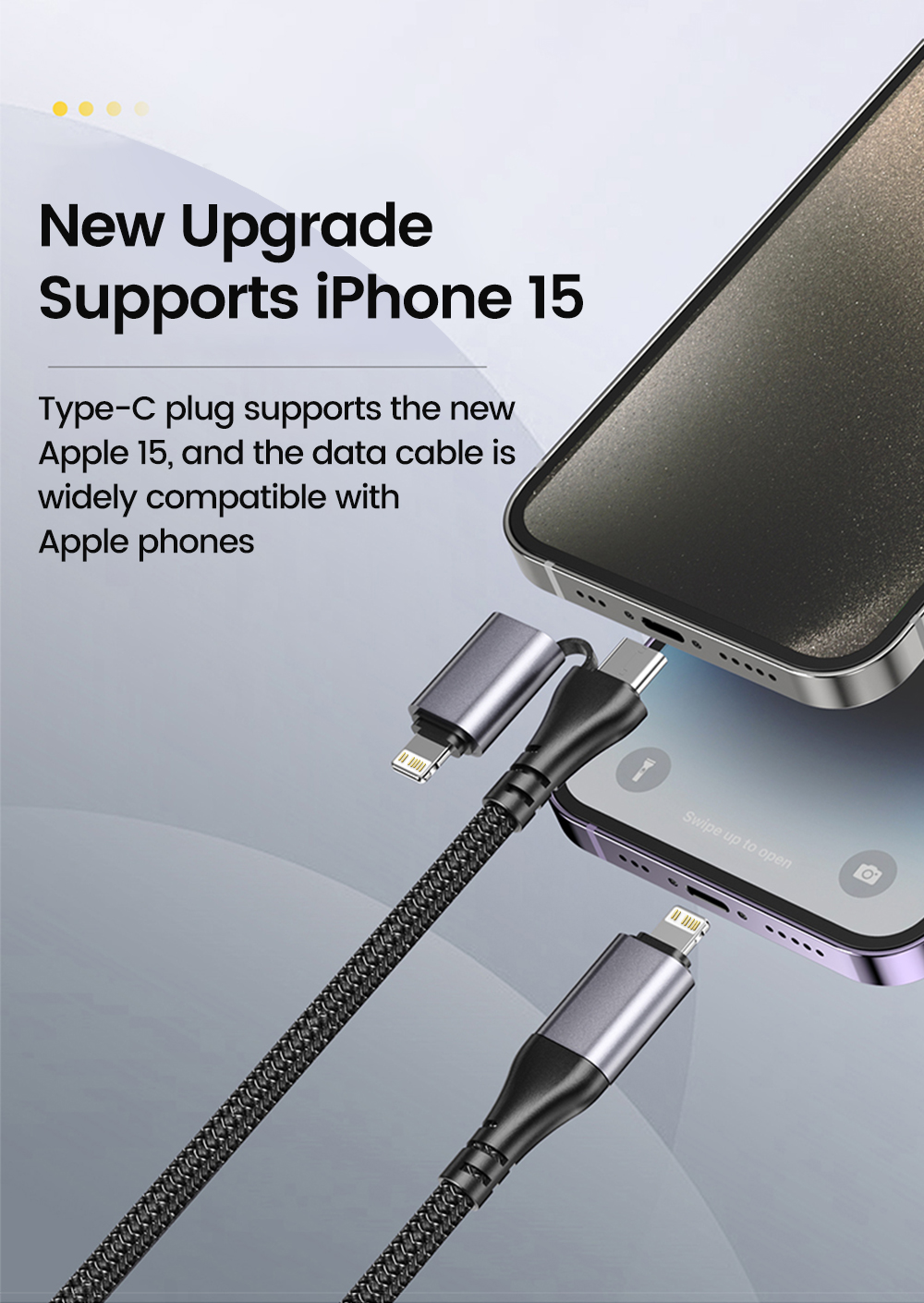 100W 4-in-1 data cable high-current nylon braided charging cable is ...