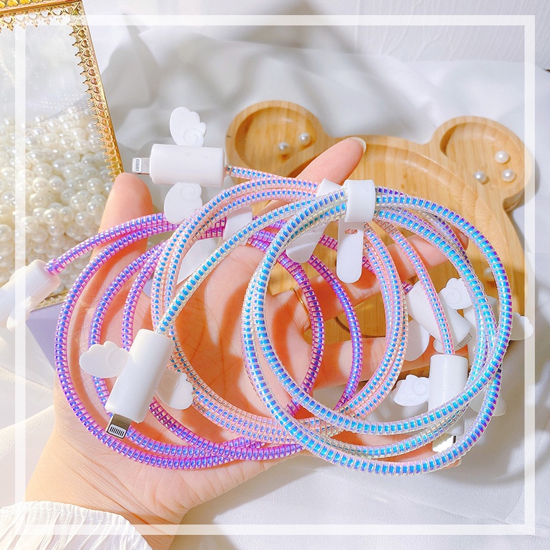 1.4m cable protector Earphone Cord Protector bling cable cover for ...