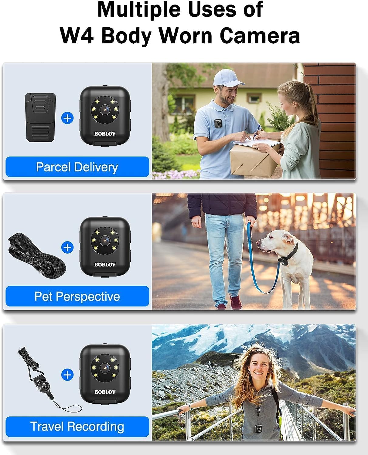 BOBLOV Body Worn Camera, 1080P Body Camera, Expand Memory, 950mAh ...