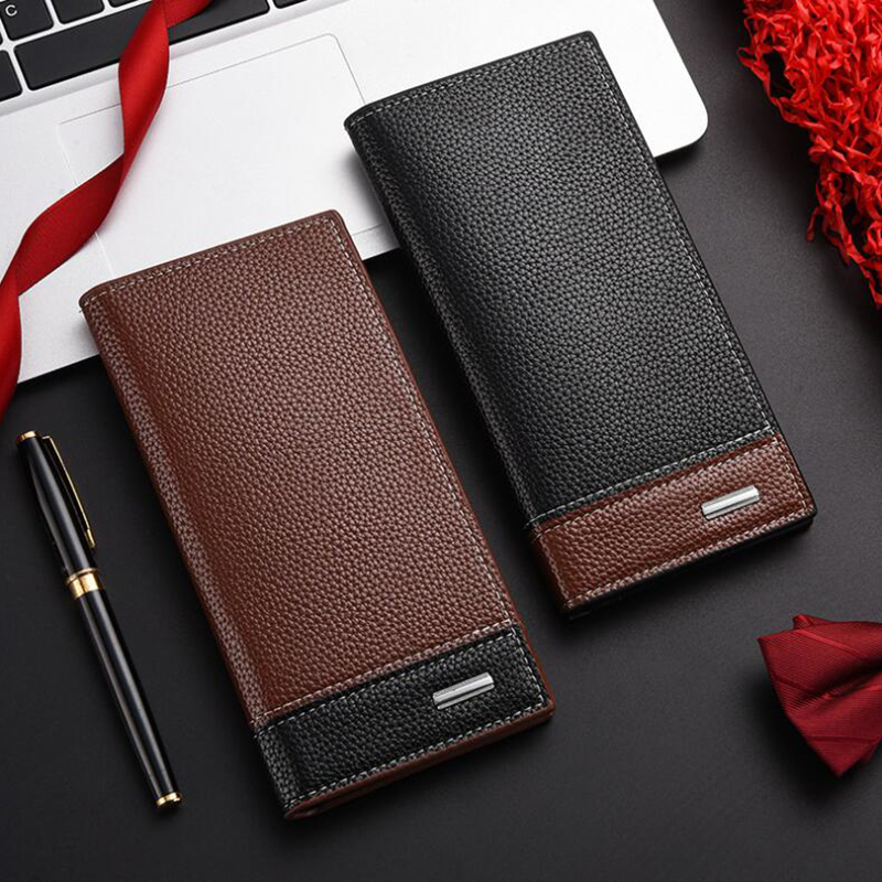 BANYANU Man PU Leather Purse Business Long Card Holder Wallets for Men ...