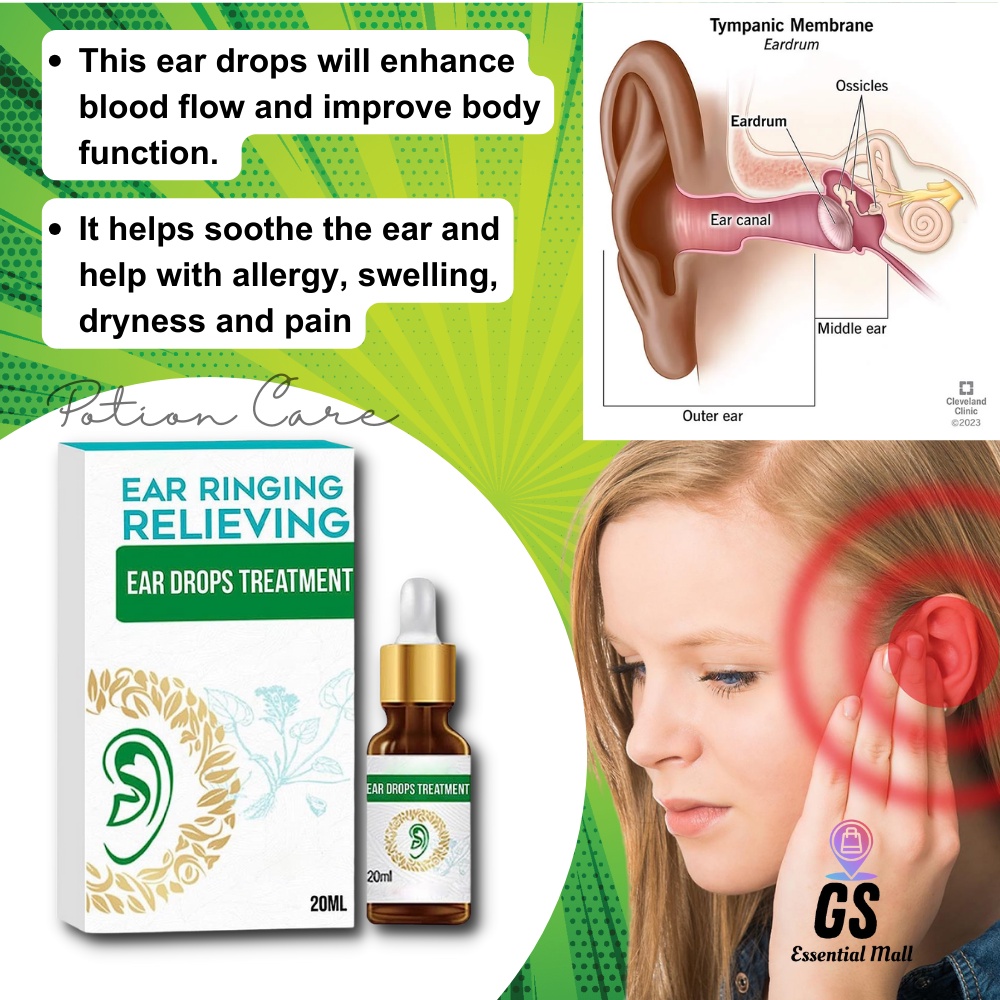 Tinnitus liquid Ear Drops Treatment Original Remover Earache Liquid Ear ...