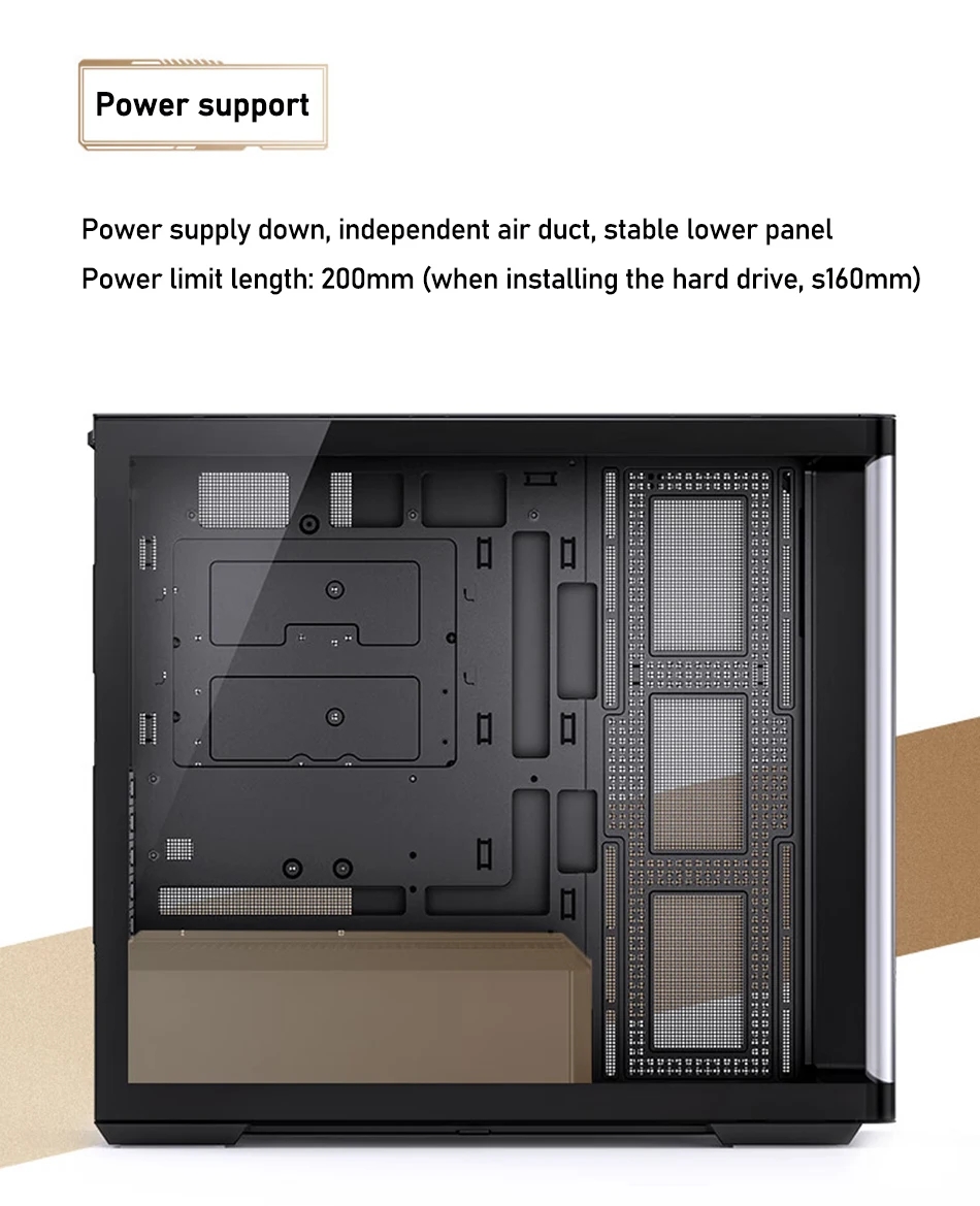 JONSBO D300 MATX Case Tempering Glass Curved Sea View Room For 360 ...