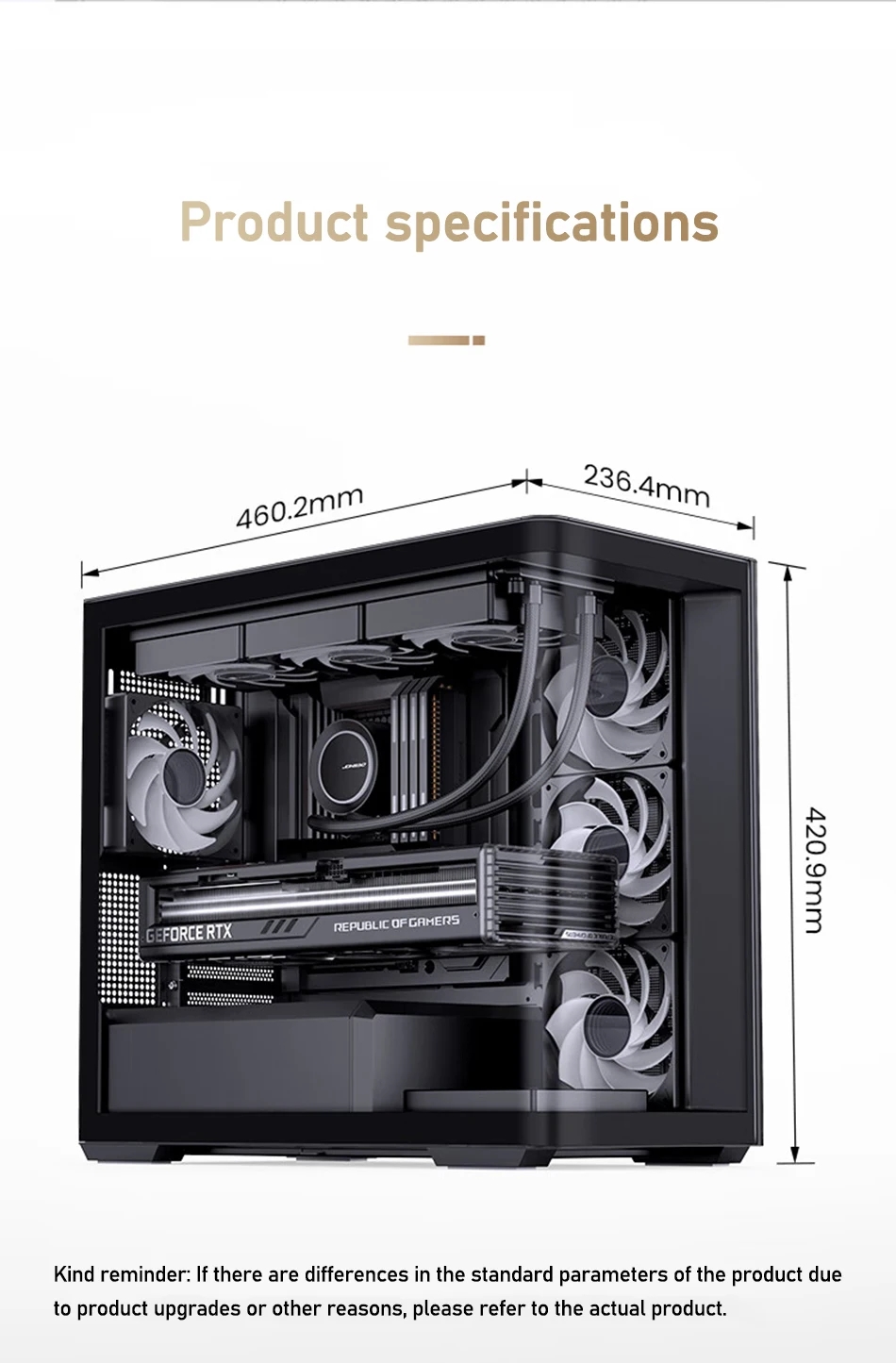 JONSBO D300 MATX Case Tempering Glass Curved Sea View Room For 360 ...