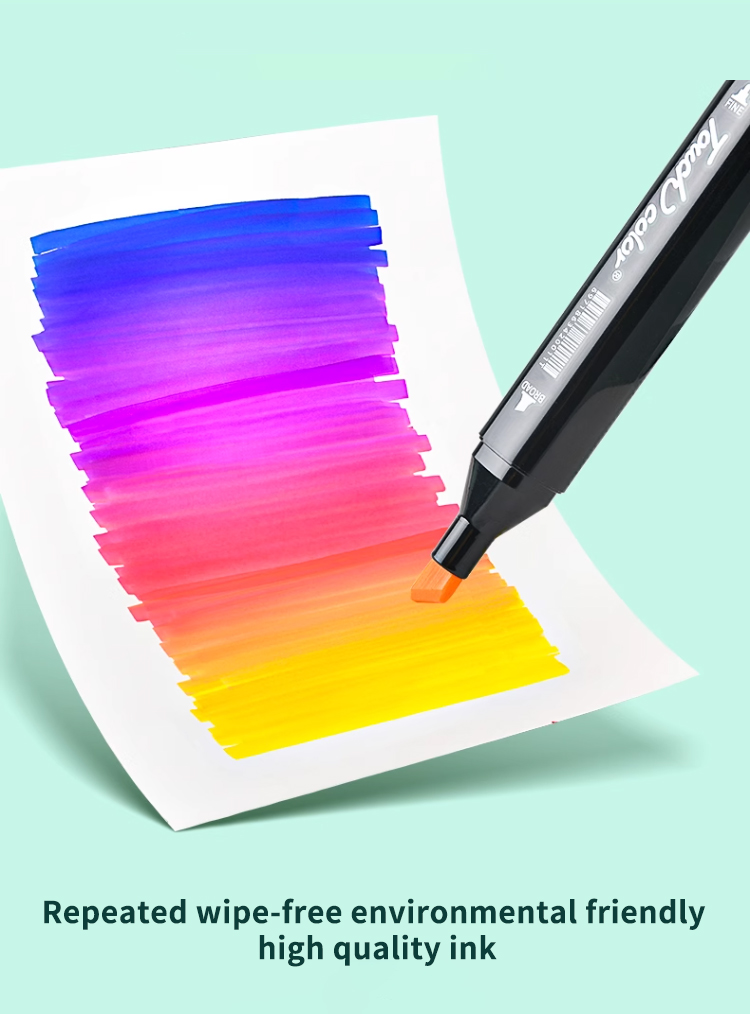 80pcs Touch Colors Graphic Art Twin Tip Marker Pen Set Color Dual Head ...