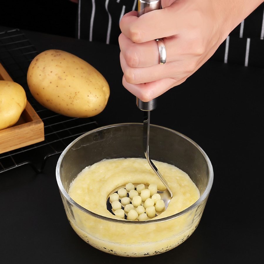 1 stainless steel manual masher for mashed potatoes, food masher ...