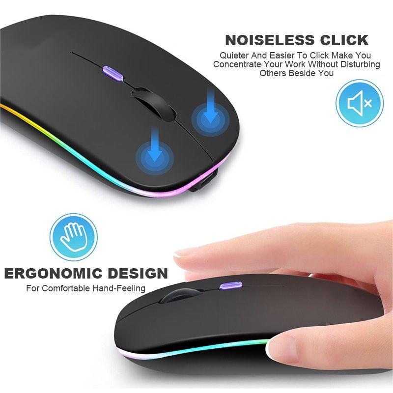 Rechargeable Wireless Mouse Bluetooth Wireless Mouse 2.4G Wireless ...