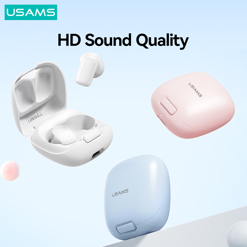 USAMS ID25 TWS Bluetooth 5.3 Earphones True Wireless Headset High Stereo Sound Touch Control ...