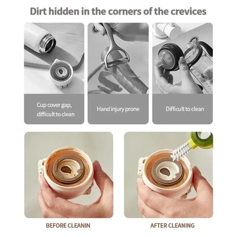 Multifunctional Mini Groove Gap Cleaner Brush Rotatable 3-in-1 U-shaped ...