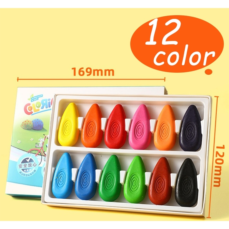24/12PCS Water Droplet Shaped Crayons Non Toxic And Washable Crayons ...