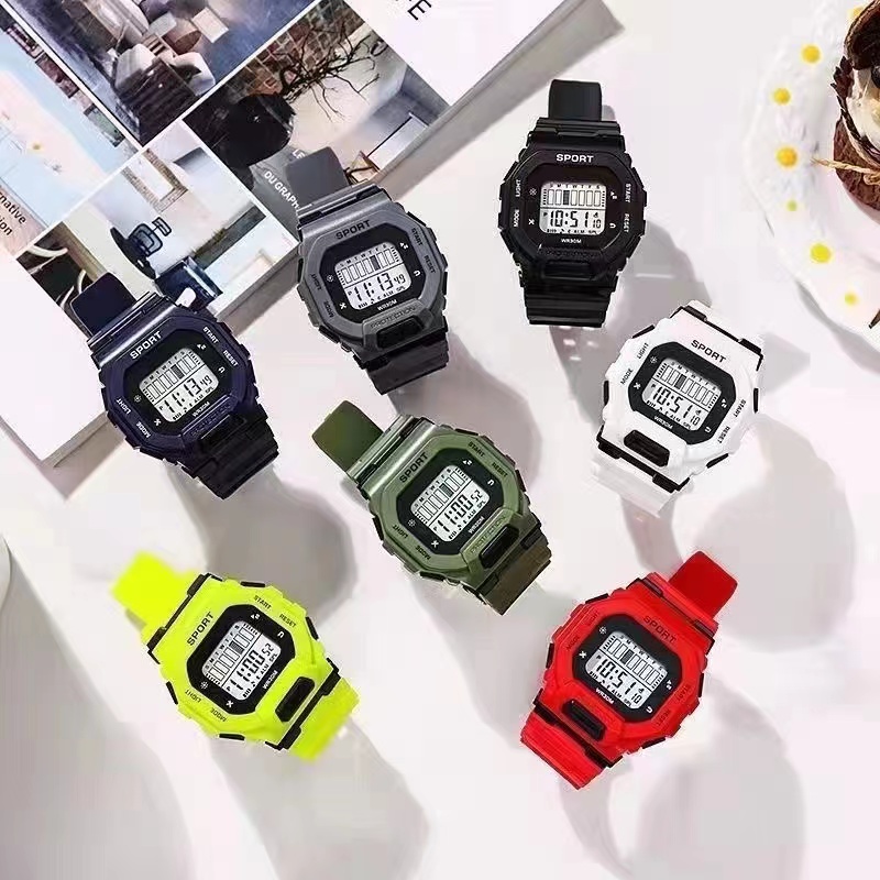 Unisex Square Digital Watch Oversized Dis play Multifunction Sport ...
