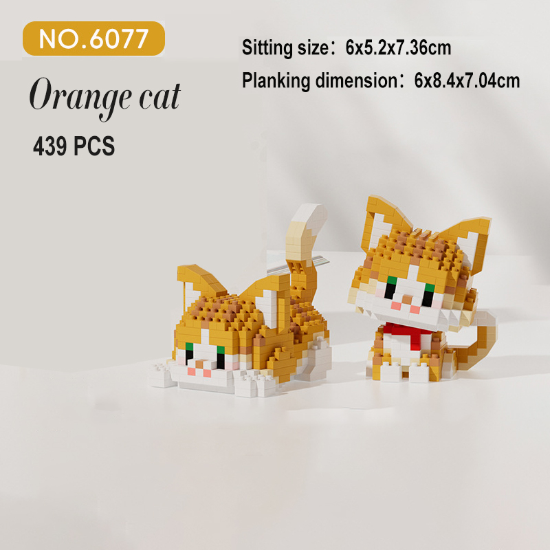 Cute Cat Building Block Bricks Toy Assembly Particle Children ...