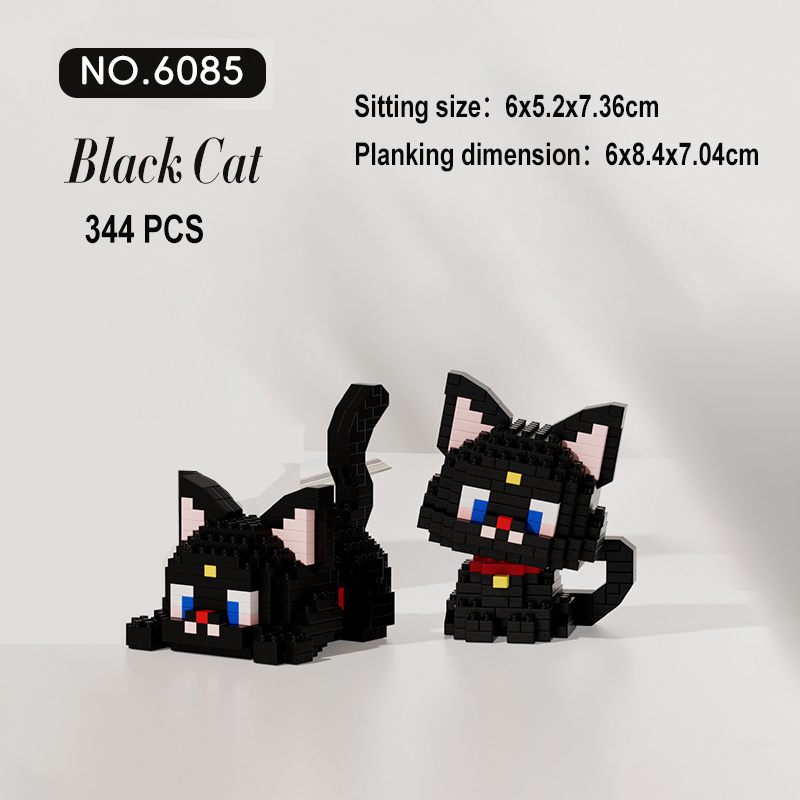 Cute Cat Building Block Bricks Toy Assembly Particle Children ...