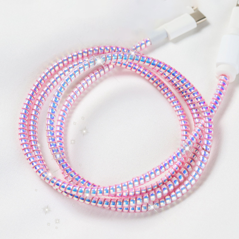 【Hot Sale】1.4M Cable Protector Colorful Spring Cord Winder Charging ...