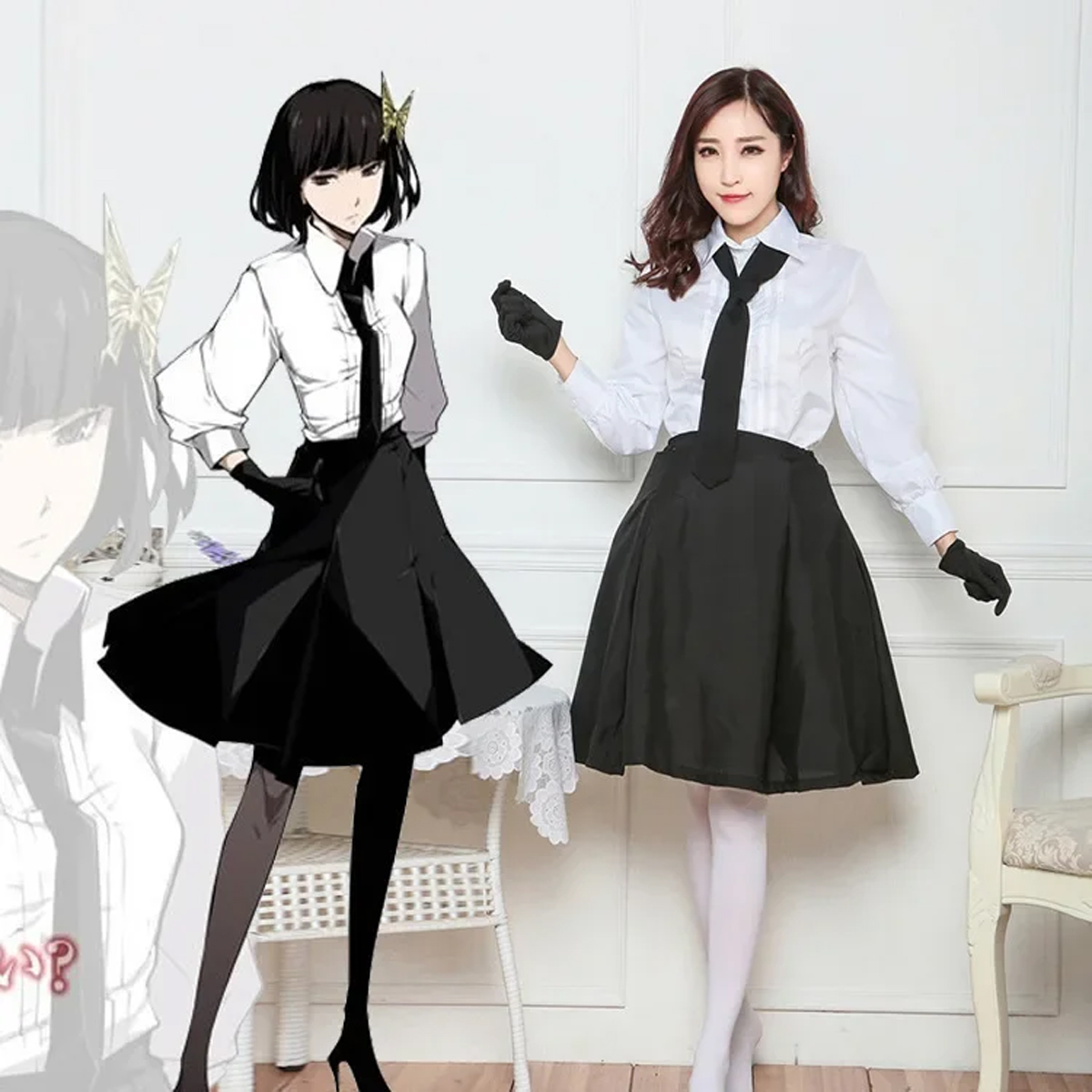 Yosano Akiko Cosplay Costume Bungo Stray Dogs School Uniform Suit Wig ...