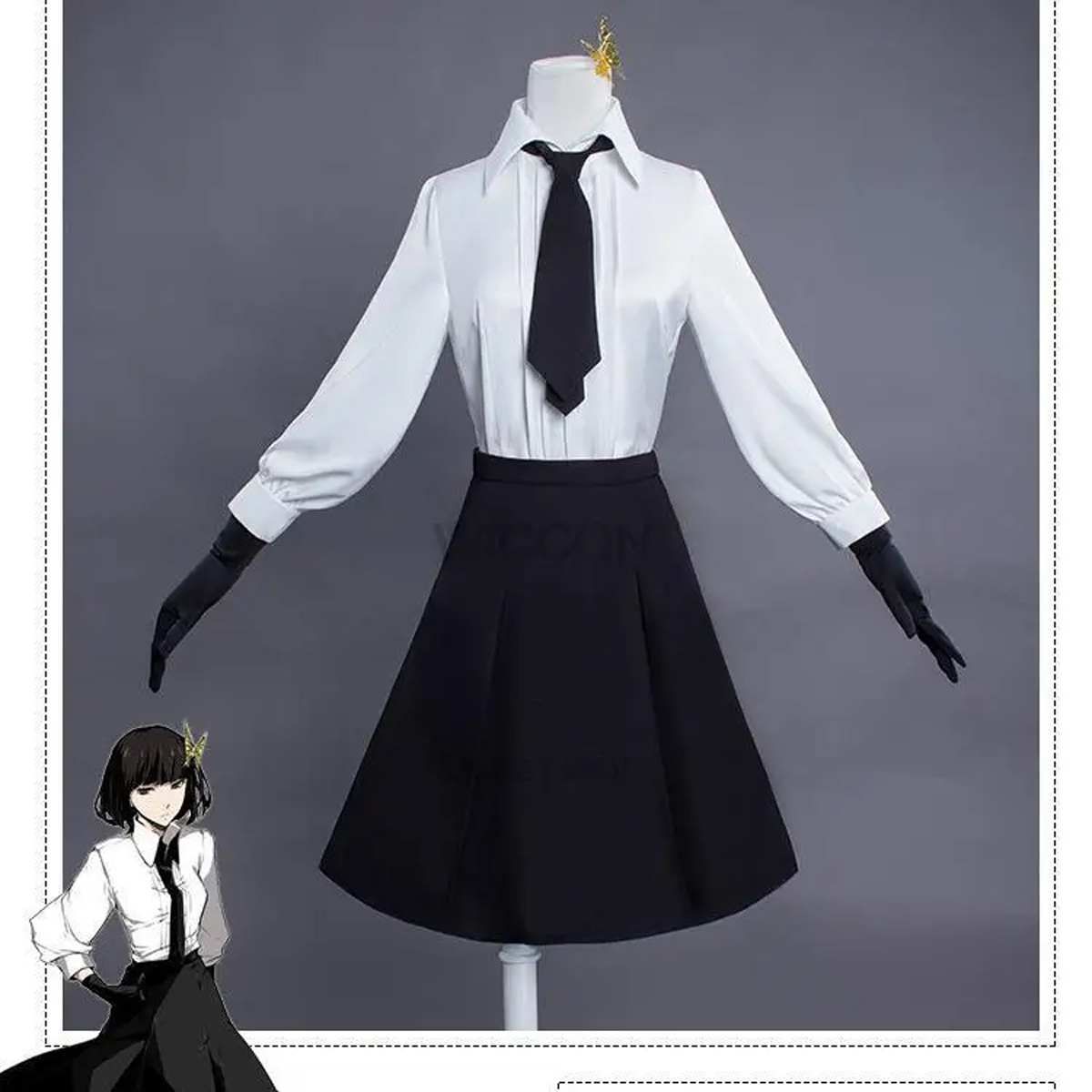 Yosano Akiko Cosplay Costume Bungo Stray Dogs School Uniform Suit Wig ...