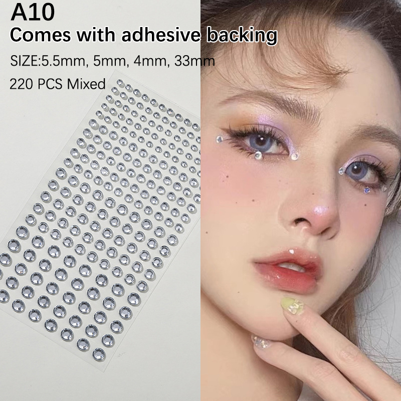 GLPH 220pcs Mix 3mm/4mm/5mm/6mm Hair Pearls Stick On Self Adhesive ...
