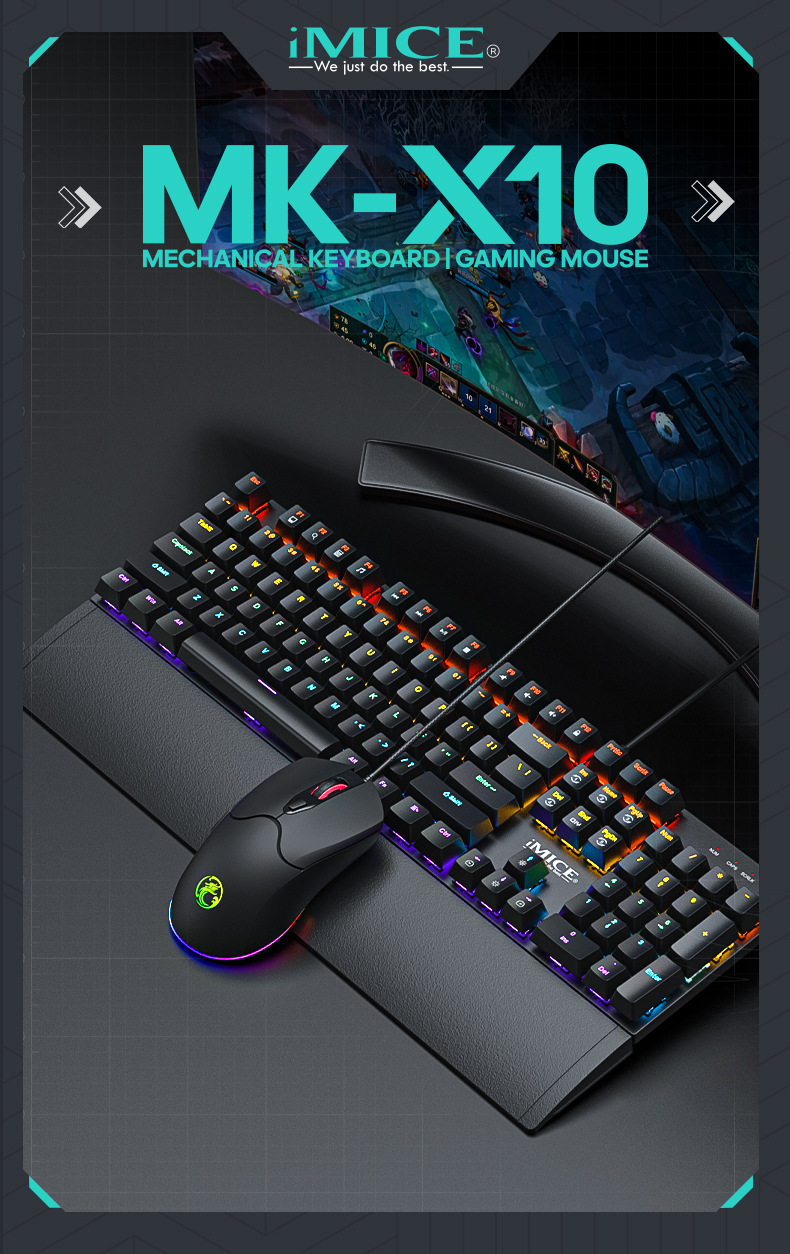 Gudakai MK-X10 Mechanical Keyboard Red Axis Full Key No Rush 28 Types ...