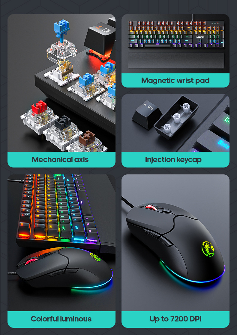 Gudakai MK-X10 Mechanical Keyboard Red Axis Full Key No Rush 28 Types ...