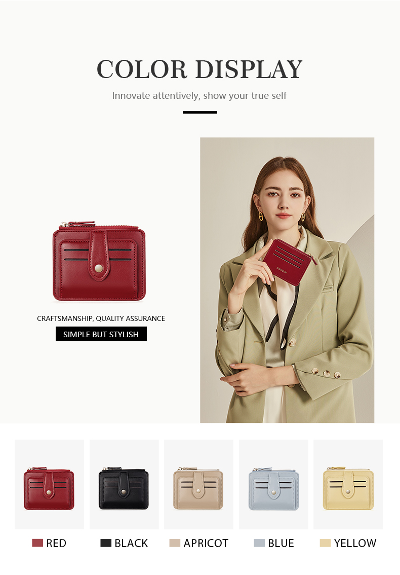 MOSSDOOM Nora Card Holder Exquisite Short Wallet for Women with Card ...
