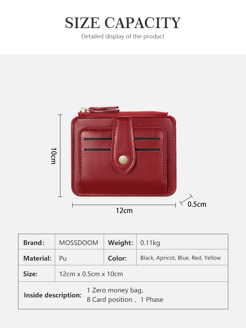 MOSSDOOM Nora Card Holder Exquisite Short Wallet for Women with Card ...