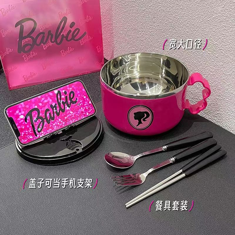 Barbie Portable 1300ml Large Lunch Box For Girls School Kids Plastic ...