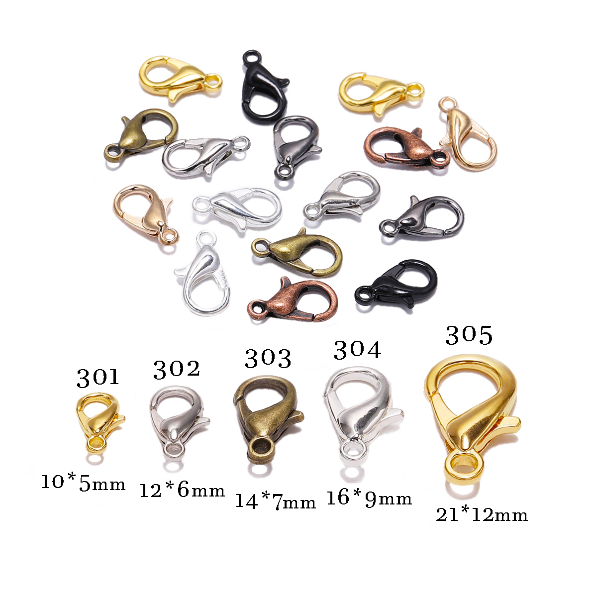Lobster Clasp Chain Hooks Metal Connectors for Jewelry Bracelet ...