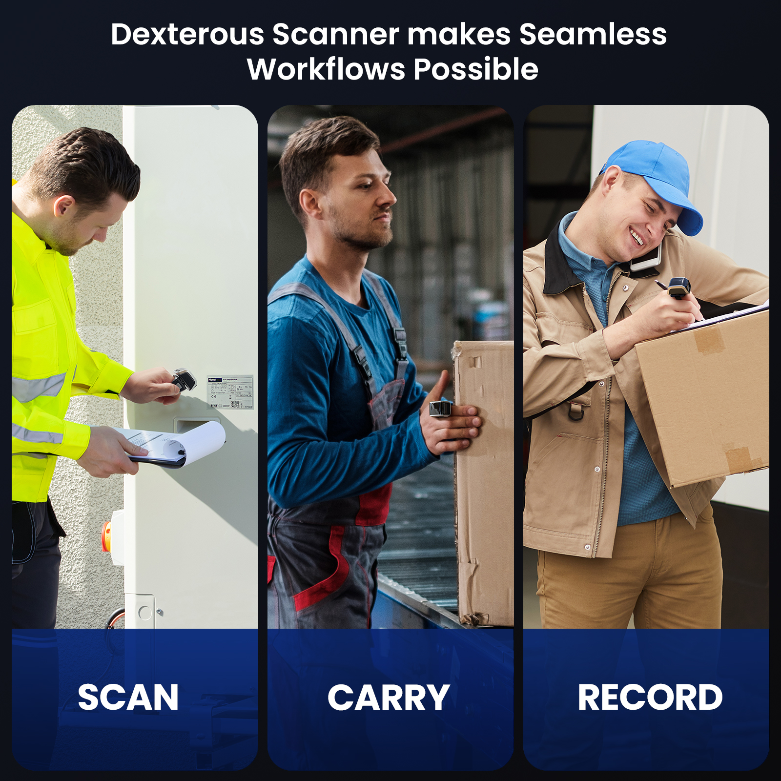 Eyoyo Mini Finger Wearable 2.4G Wireless 1D 2D Barcode Scanner 3IN1 Via ...