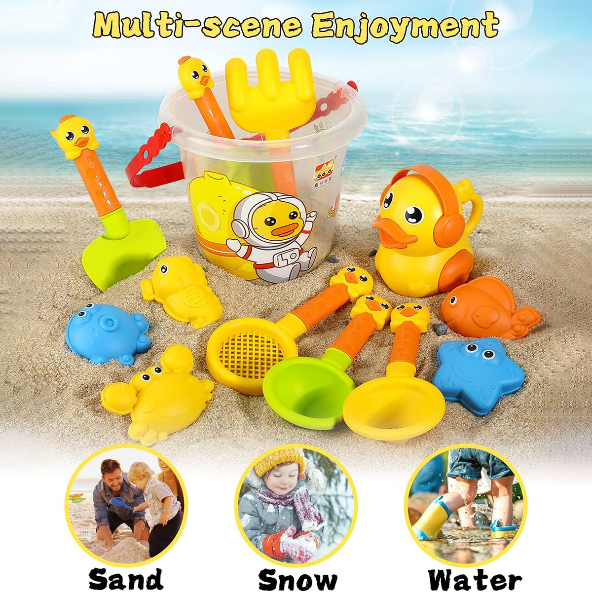 Cute Duck Themed Sand Toy Summer Beach Toys Kids Sand Shovel Tools For ...
