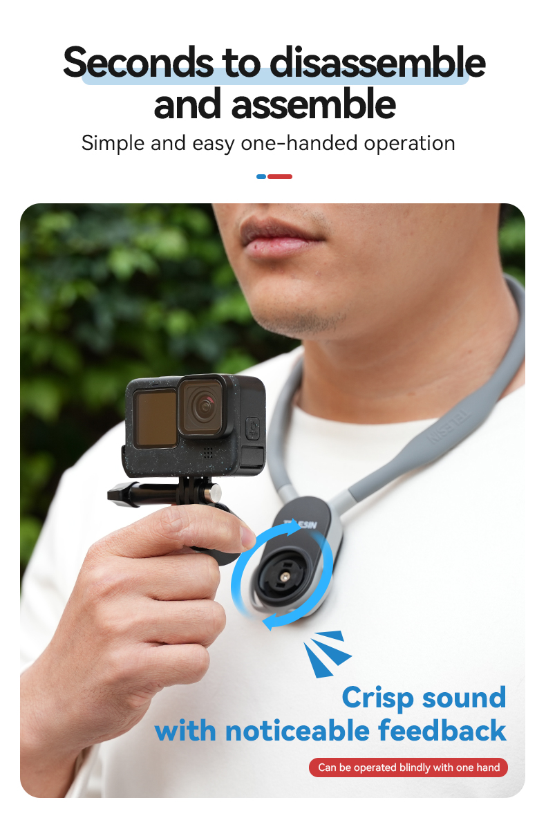 TELESIN Magnetic Neck Mount GoPro Insta360 DJI Osmo Action 4 Go Pro ...