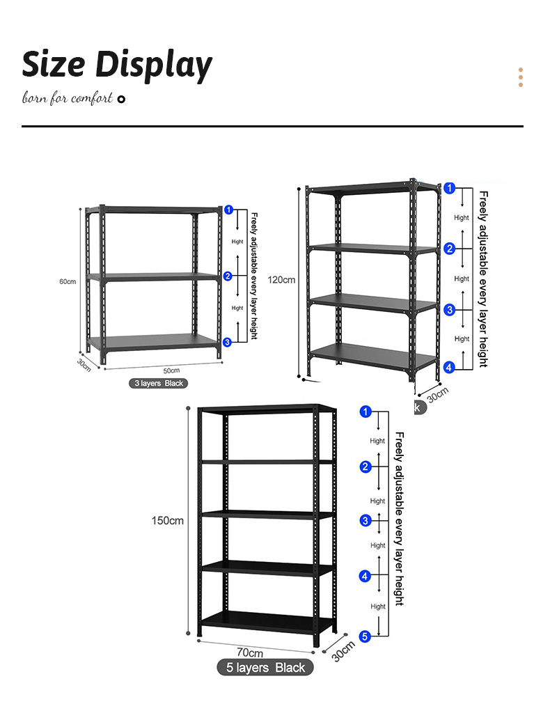 3/4/5 Layers Angle Steel display Shelves Organizer Rack Metal Shelf ...