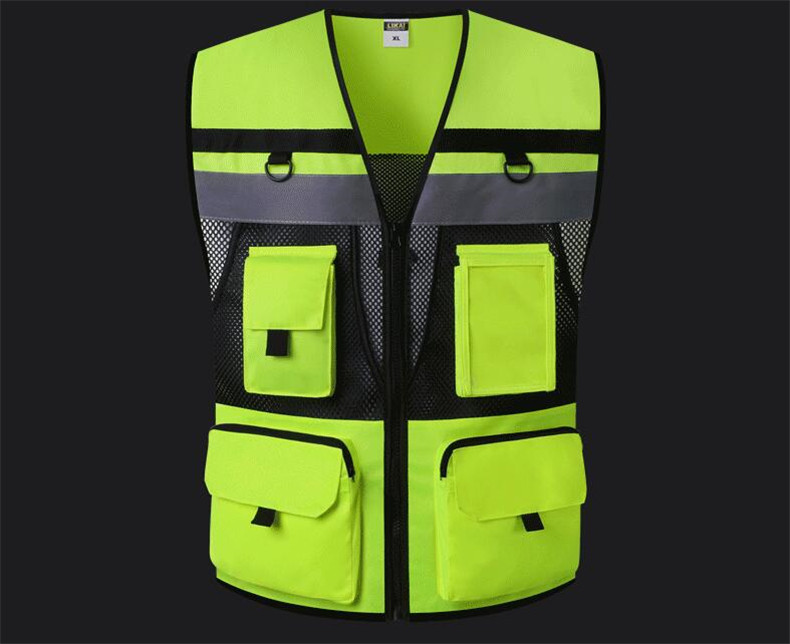 Red Safety Vest Reflective Logo or Text Custom Hi Vis Vest with Pockets ...